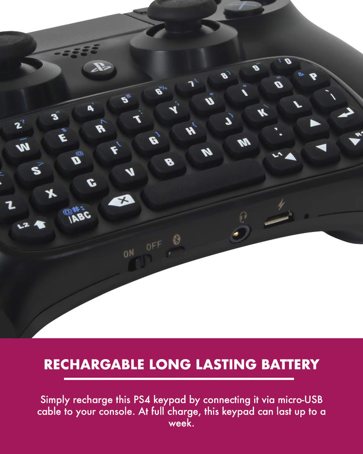 Numskull PlayStation 4 PS4 Bluetooth Wireless Mini Keyboard Chatpad